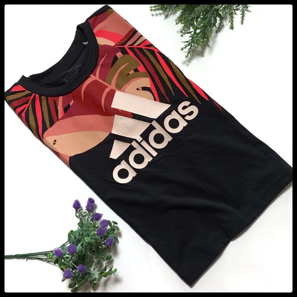adidas | Tops | Farm Rio X Adidas Tropical Toucan Black Crop | Poshmark